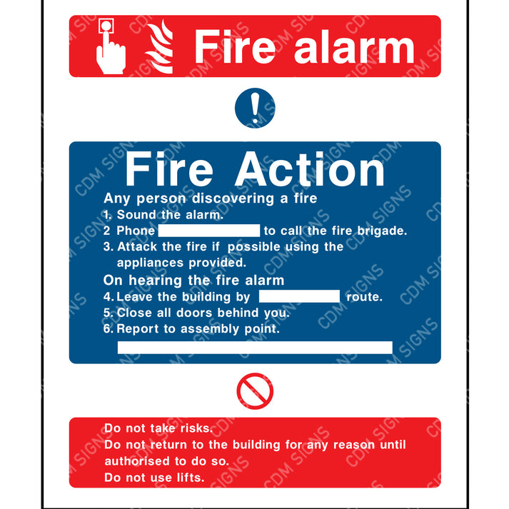 Fire action sign - Fire alarm
